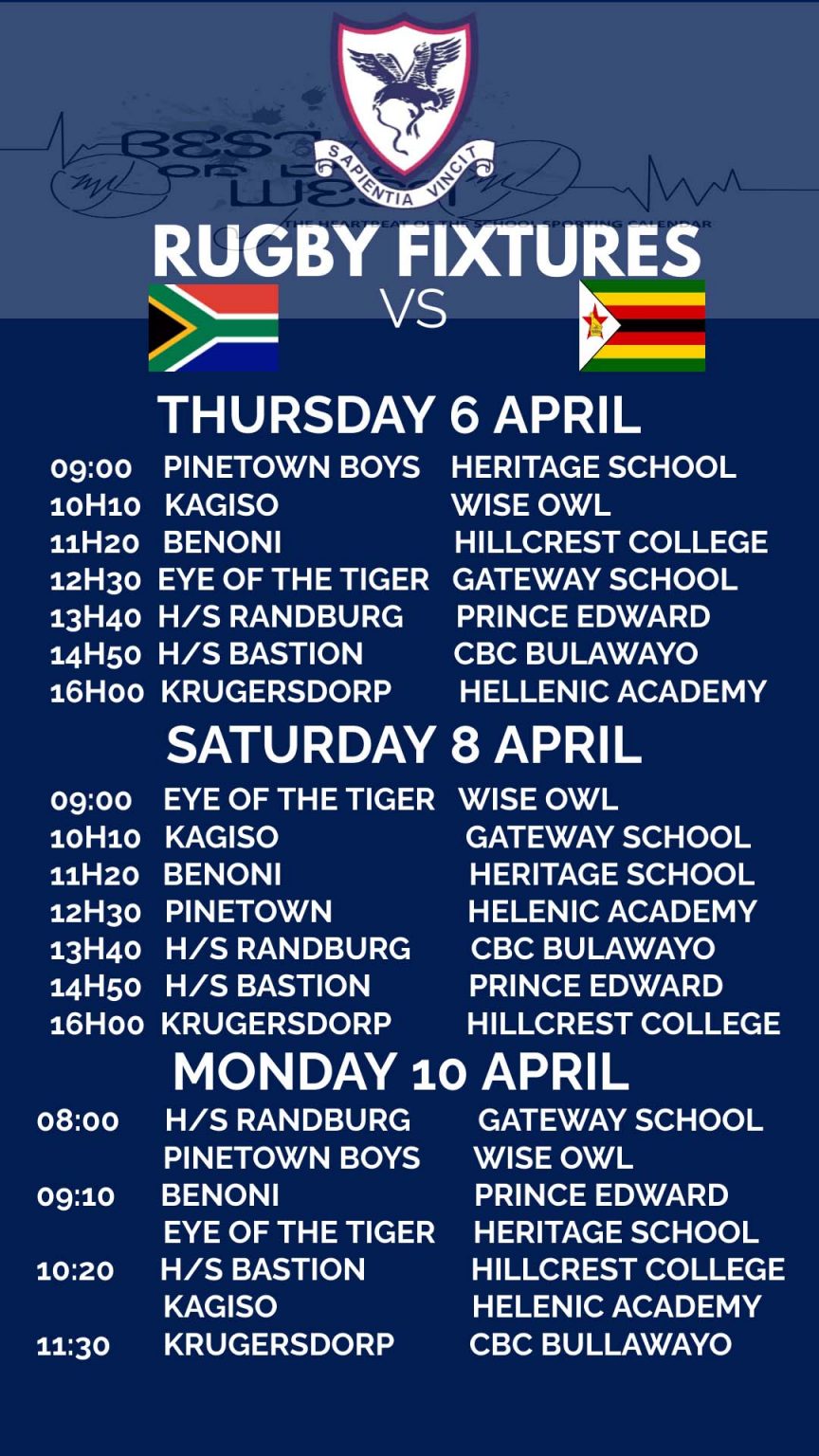 Rugby Fixtures: Best of the West Easter Festival at Krugersdorp High - SA School Sports